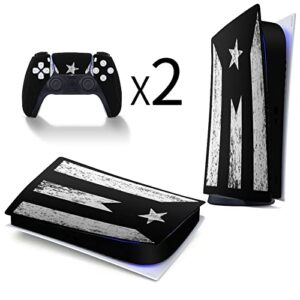 Puerto Rico Flag 3pcs Whole Body Decal Cover Sticker for PS5 Digital Edition for PS5 Console and Controller