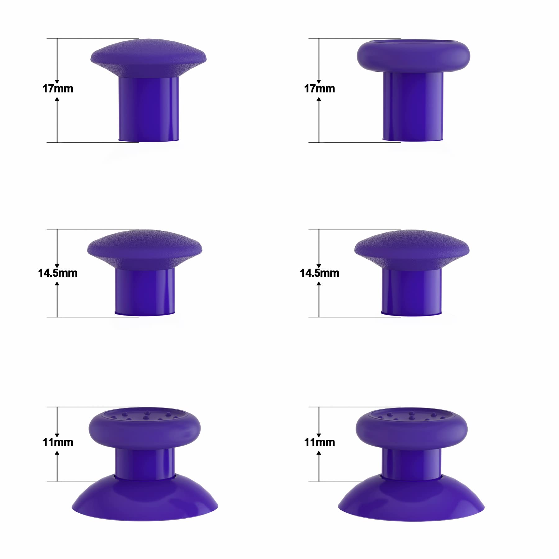 eXtremeRate Purple ThumbsGear Interchangeable Ergonomic Thumbstick + Replacement Buttons for Xbox Series S/X Controller