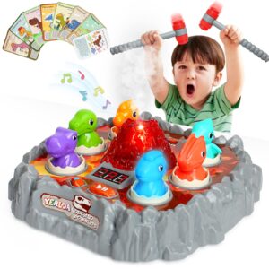 Yerloa Whack A Mole for Toddlers Dinosaur Toys for Kids 3-5 & Baby Musical Pop Up Animal Toys for 6-12-18 Months 1 Year Old Boy Girl