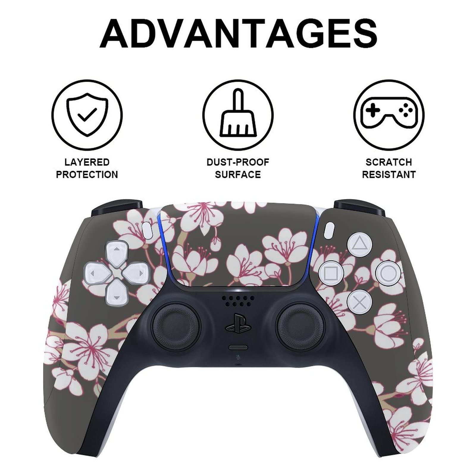 Cherry Blossom 3pcs Whole Body Decal Cover Sticker for PS5 Digital Edition for PS5 Console and Controller