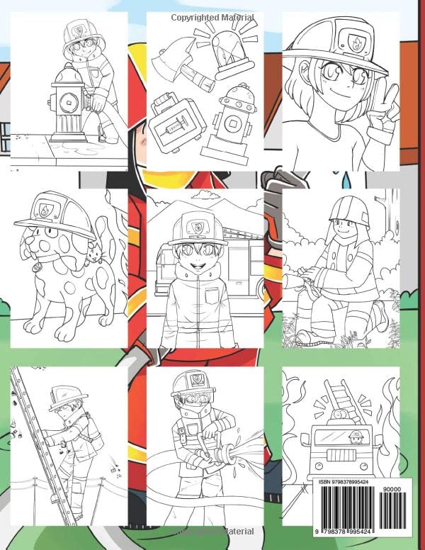 Fireman Coloring Book: Fireman Heroic Coloring Pages For Kids 0-8