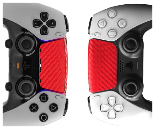 TouchProtect Carbon Red Pro Bundle for PS5 | Dualsense Edge & Standard Dualsense Textured Trackpad Skin Combo Pack.