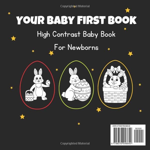 My First Easter! High Contrast Baby Book - 0-12 Months - White Easter pictures: 32+ Cute Black & White High Contrast Images To Develop Babies Eyesight ... Eggs | High Contrast Baby Books for Infants.