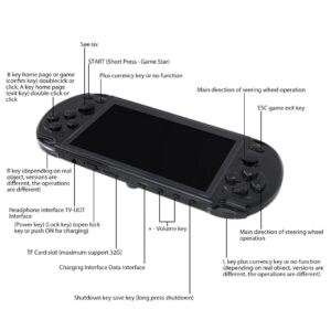 5.1'' 8gb retro handheld game console portable video game built in 10000 games support 10 simulators black