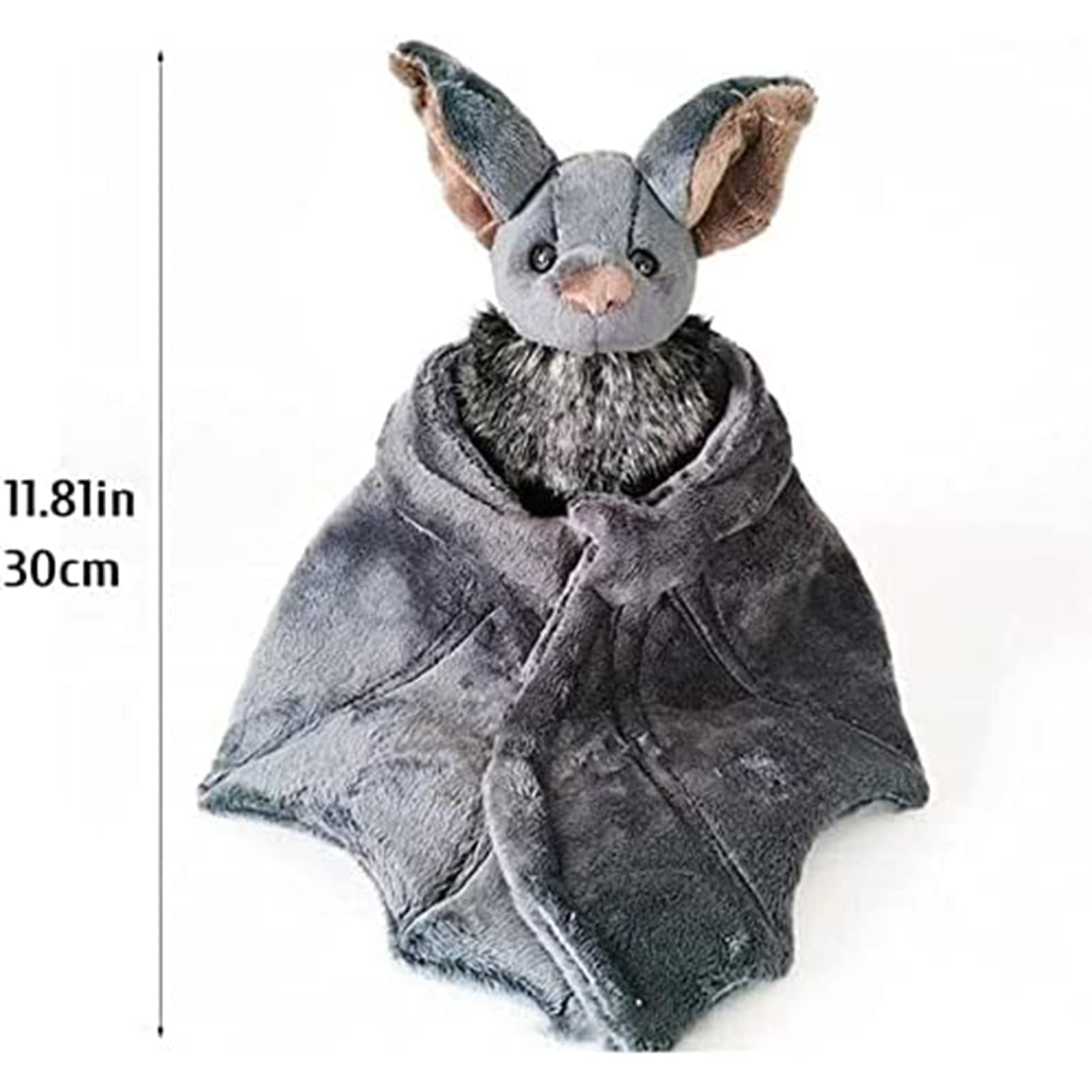 Enivtfz 12" Large Bat Plush Toys, Creepy Goth Bat Stuffed Animal Lifelike Bats Plushie Doll Gothic Bat Soft Hugging Plush for Halloween Easter Christmas Valentines Birthday Gift