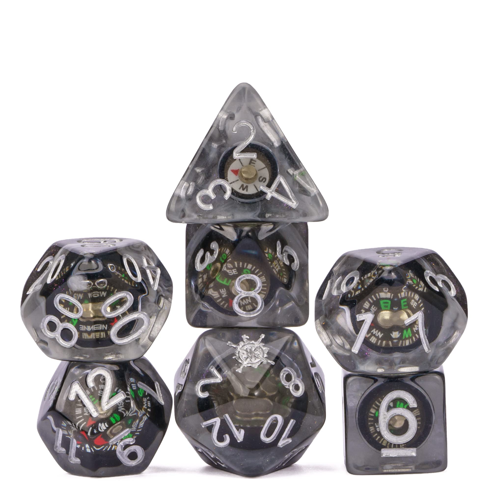 Cusdie DND Dice Set Filled with Compass Polyhedral Dice Sets for Dungeons and Dragons Playing DND Dice