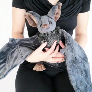 enivtfz 12" large bat plush toys, creepy goth bat stuffed animal lifelike bats plushie doll gothic bat soft hugging plush for halloween easter christmas valentines birthday gift