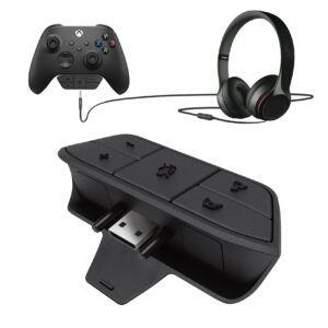 olclss stereo headset adapter for xbox one, black, 3.5mm audio jack, compatible with xbox one controllers