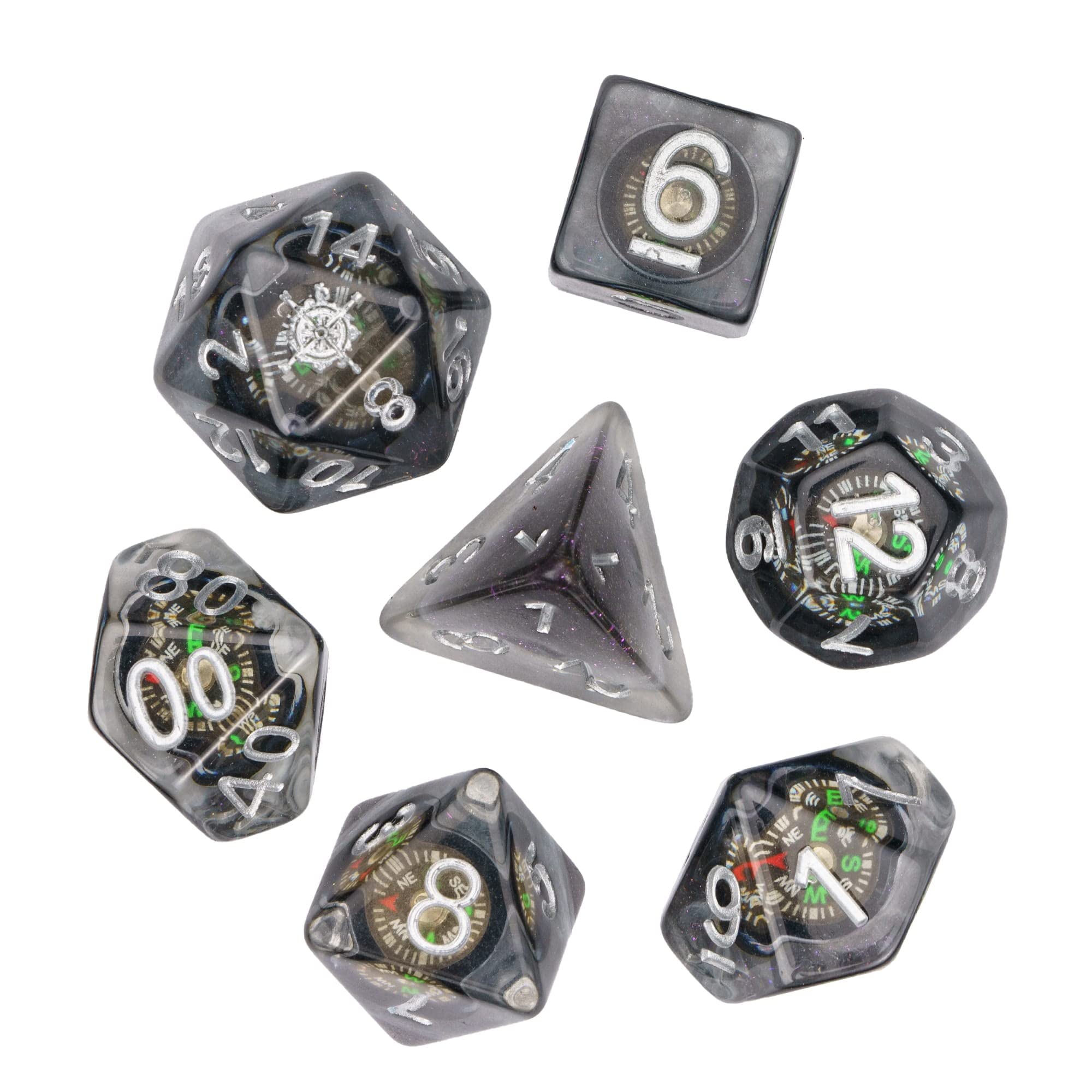 Cusdie DND Dice Set Filled with Compass Polyhedral Dice Sets for Dungeons and Dragons Playing DND Dice