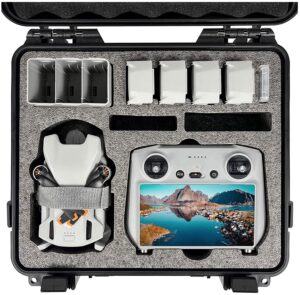 fpvtosky hard case for dji mini 3/mini 3 pro,waterproof carrying case for dji mini 3 series with dji rc controller,dji mini 3/dji mini 3 pro accessories, (does not support dji mini 4 pro)