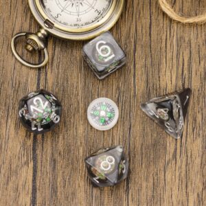 Cusdie DND Dice Set Filled with Compass Polyhedral Dice Sets for Dungeons and Dragons Playing DND Dice