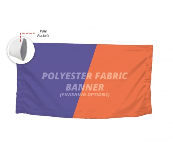 BannerBuzz Custom Polyester Fabric Banner, 230 GSM with Pole pockets, Single Sided Print, 1440 DPI Dye Sublimation Printing, Multi-purpose for Outdoor and Indoor Advertising (8’ W x 4’ H)