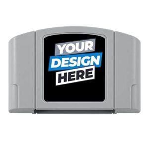 PRYMALL N64 Game Cartridge Shell with Custom Printed Label (Regular, Gray)