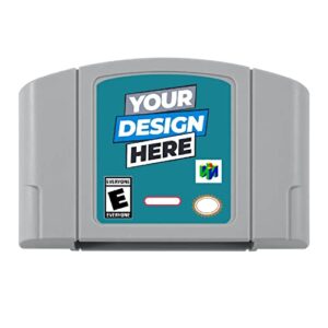 prymall n64 game cartridge shell with custom printed label (regular, gray)