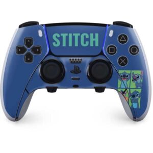 skinit decal gaming skin compatible with ps5 dualsense edge pro controller - officially licensed disney lilo and stitch personalities moods design