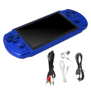 5.1 inch handheld video game console dual joystick mini portable game console built-in 10000 classic free games support tv(blue)