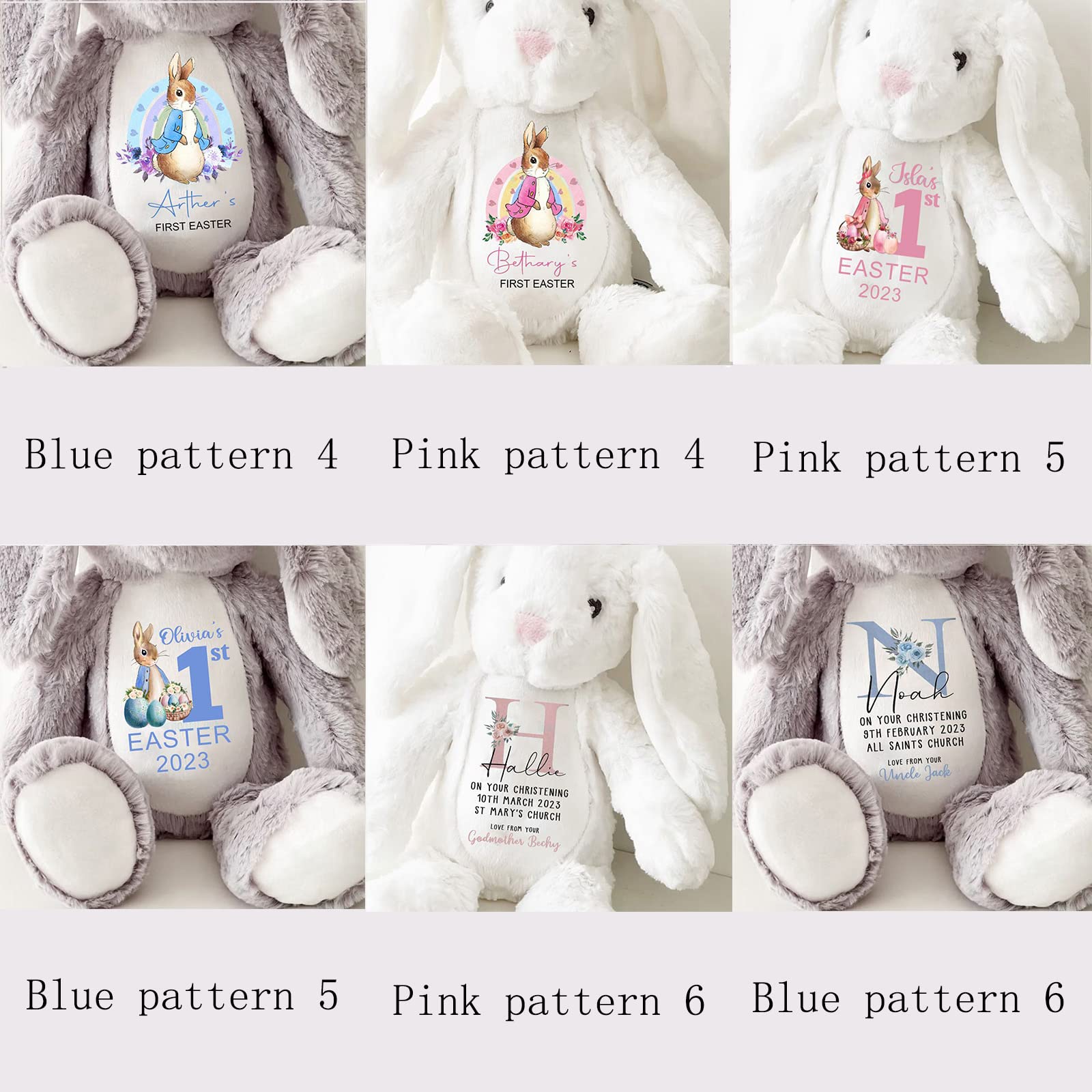 KAKU HOME Personalised My First Easter Gift Bunny with Name，The Plush Rabbit That Accompanies The Child