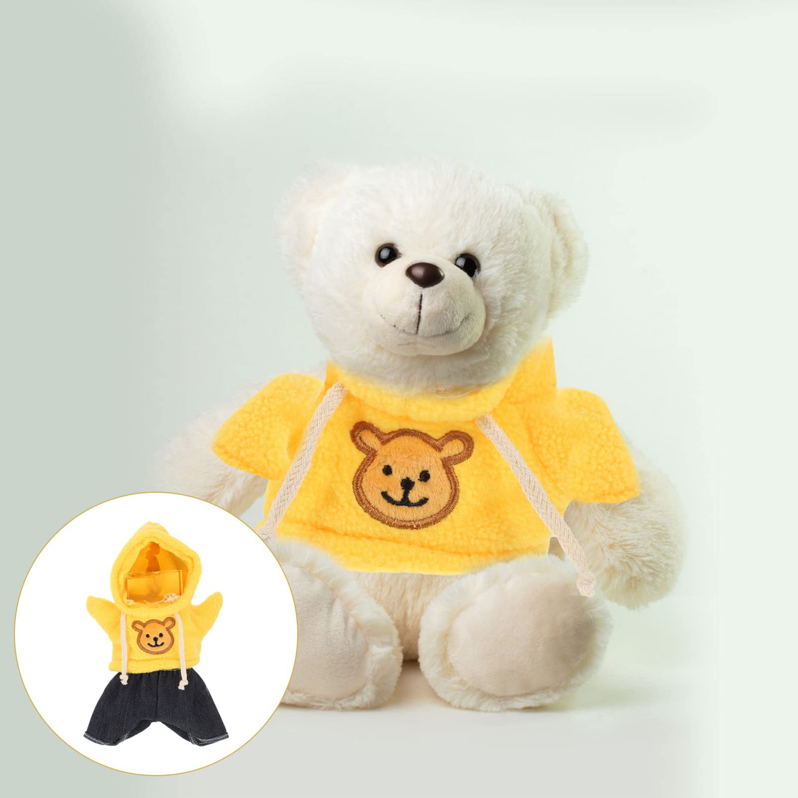 Toyvian Bear Doll Clothes Trousers Set Make Your Own Animals Outfits Plushie Sweater Hoodie Pants Accessories for DIY Stuffed Animals Kids Toy