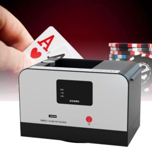 intelligent card dealer machine, 360°rotating fully automatic card dealer robot poker machine, maximum deal 2 decks, playing card shuffler for 2-8 people game, no shuffle function