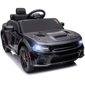 yofe electric car for kids,12v 7a battery powered kids electric vehicle for boys & girls,licensed dodge charger ride on toys with remote control,mp3,usb,bluetooth,led light