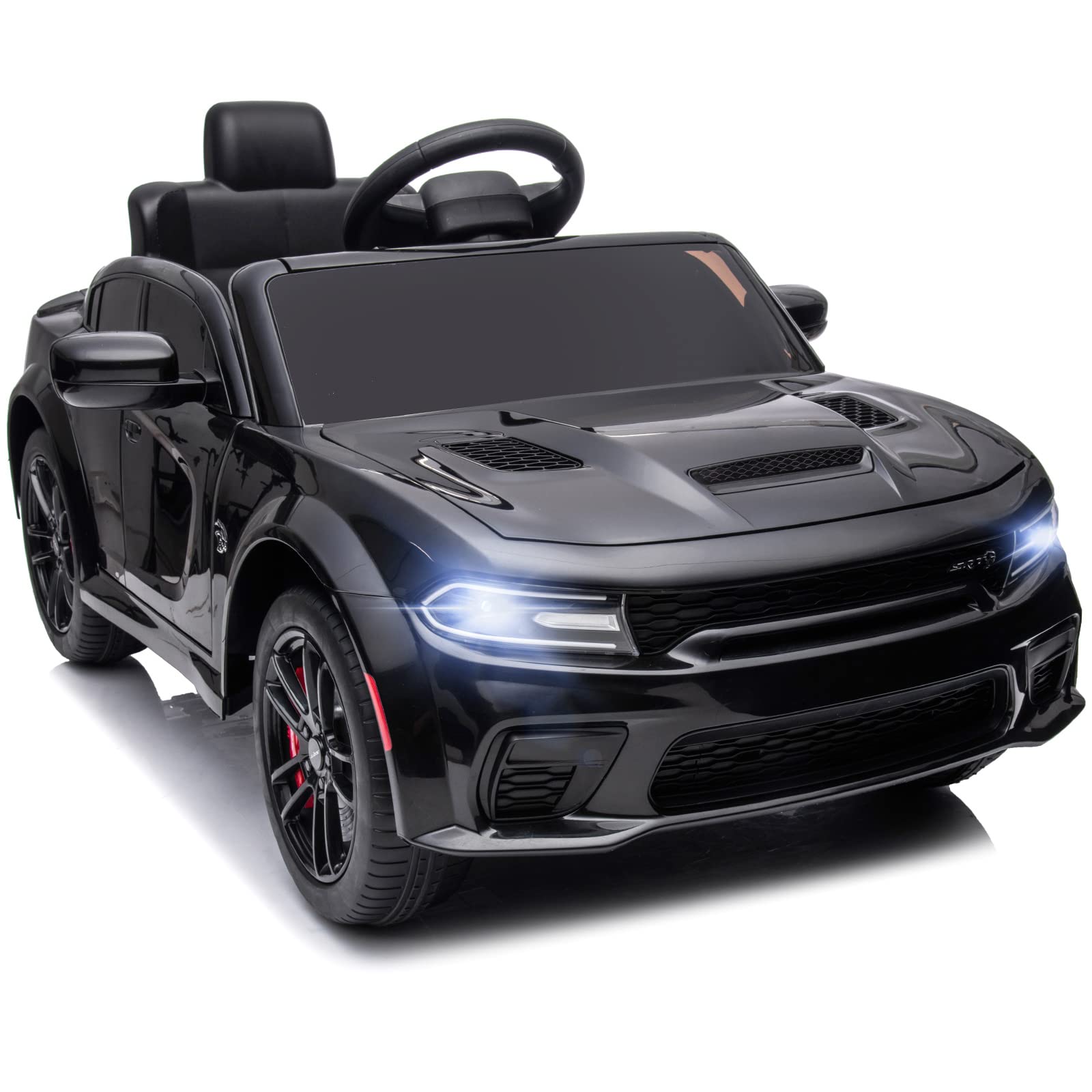 YOFE Electric Car for Kids,12V 7A Battery Powered Kids Electric Vehicle for Boys & Girls,Licensed Dodge Charger Ride on Toys with Remote Control,MP3,USB,Bluetooth,LED Light