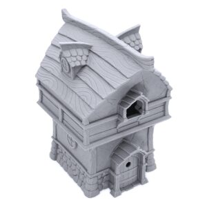 endertoys fishing village tower by makers anvil, 3d printed tabletop rpg scenery and wargame terrain for 28mm miniatures