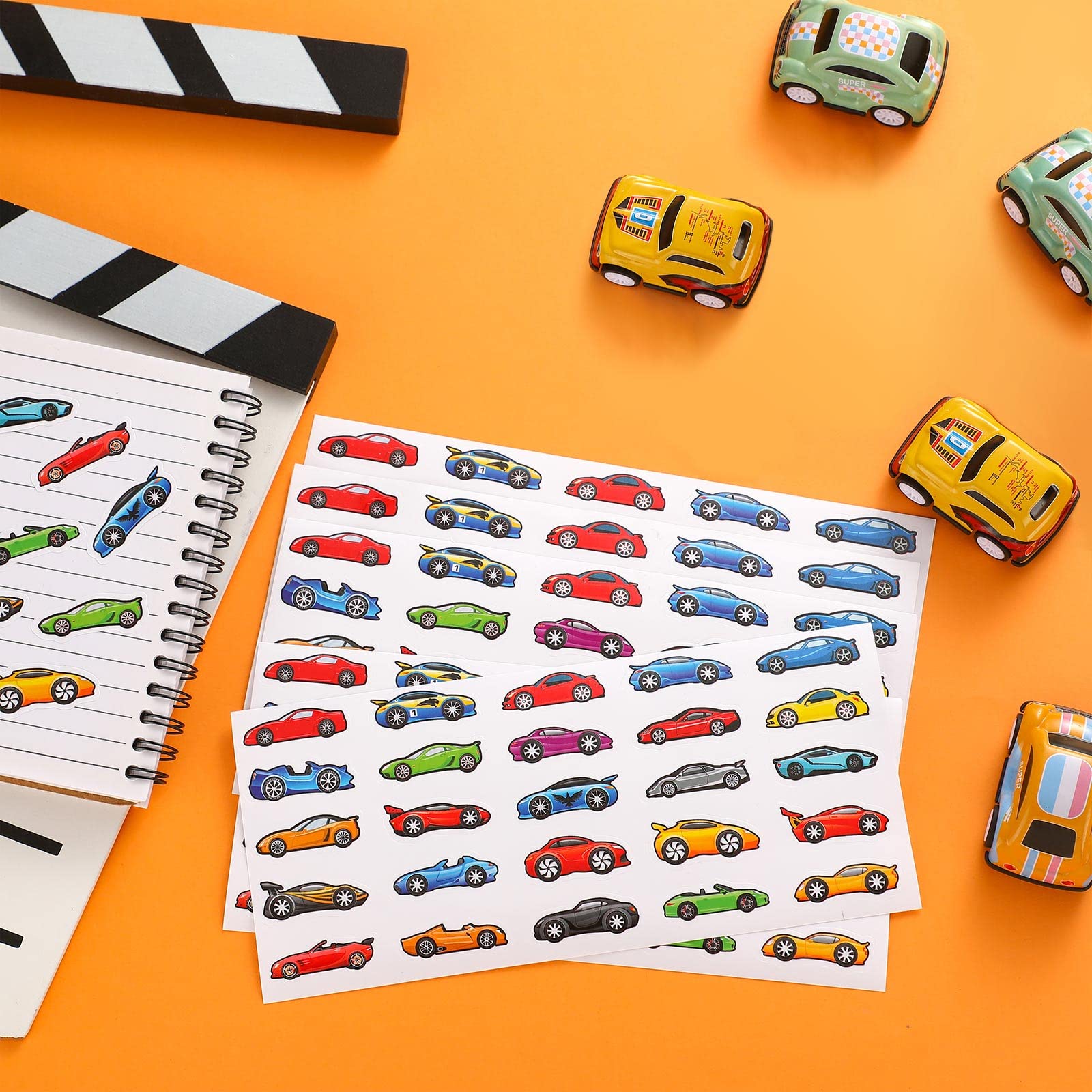 500 Pcs Race Car Stickers for Kids Transportation Stickers Sports Car Stickers Vehicle Stickers for Boys Toddler Teens Car Themed Party Favors Teacher Reward Educational Toy Art Craft Activities