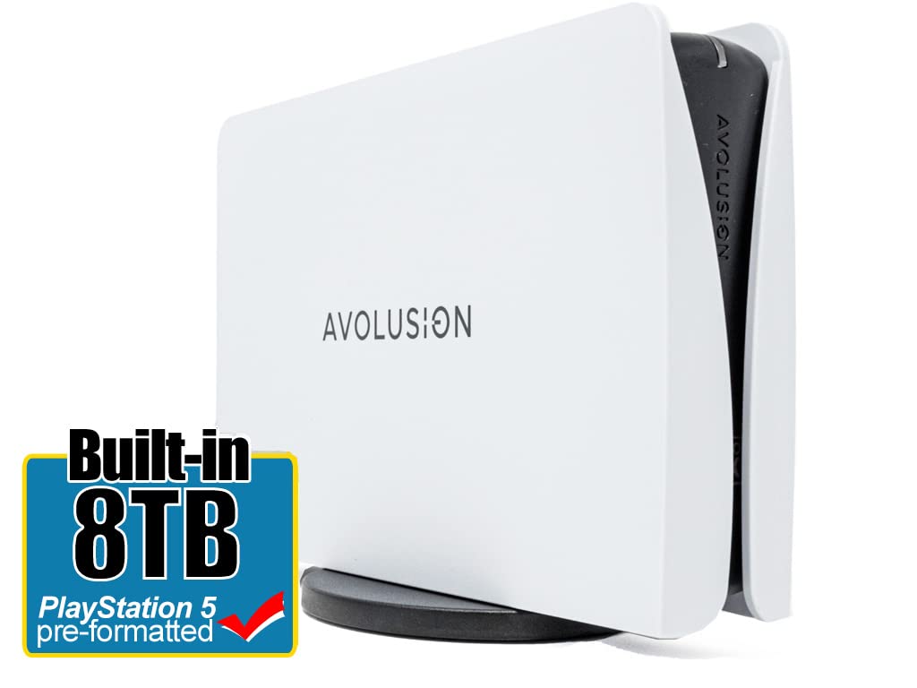 Avolusion PRO-5Y (White) 8TB USB 3.0 External Gaming Hard Drive for PS5 / PS4 Game Console (Renewed)