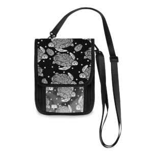 alaza black sea turtle polka dot small crossbody bags travel wallet purse passport holder mini cell phone bag for women