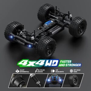 Elvodosia Rc Remote Control Cars Trucks, 1/10 Scale Hobby 4x4 Offroad Cars for Adults[30+ KMH][Double Batteries+Charger][2.4 Ghz Controller],Monster Rc Cars Toys for Adult,Kid Boy Age 8-12