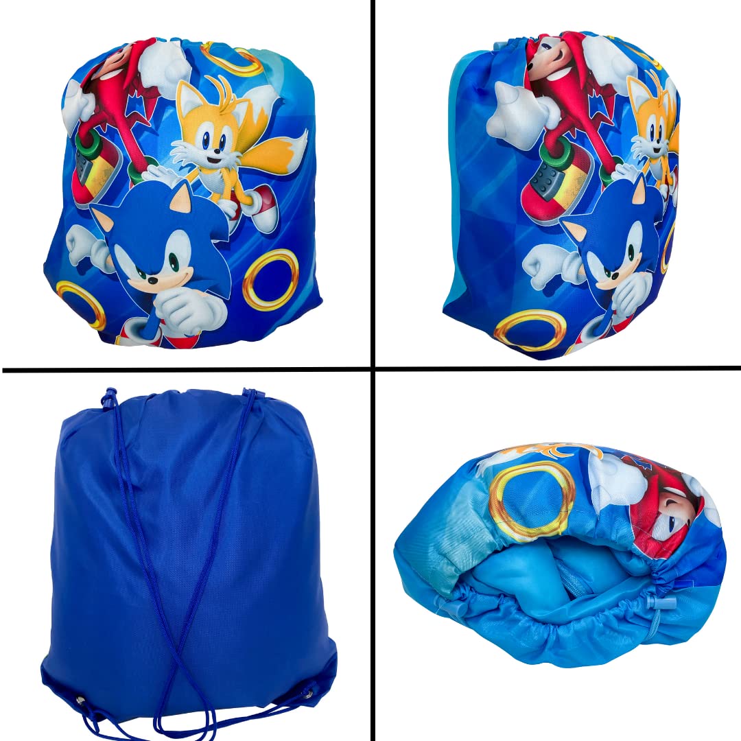 Sonic The Hedgehog Anime Kids Soft Lightweight 2 Piece Sleeping/Slumber Bag and Sling Bag Set, 46"(L) X 26"(W), (Official Licensed Sega Product) by Franco