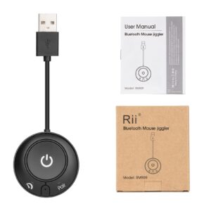 Rii Mouse Jiggler,Bluetooth Mouse jiggler with ON/Off Switch Mouse Mover Simulator,Connected by Bluetooth no Need Plug,Supports Multi-Track,Simulate Mouse Movement to Keep Keeps PC/Laptop Awake