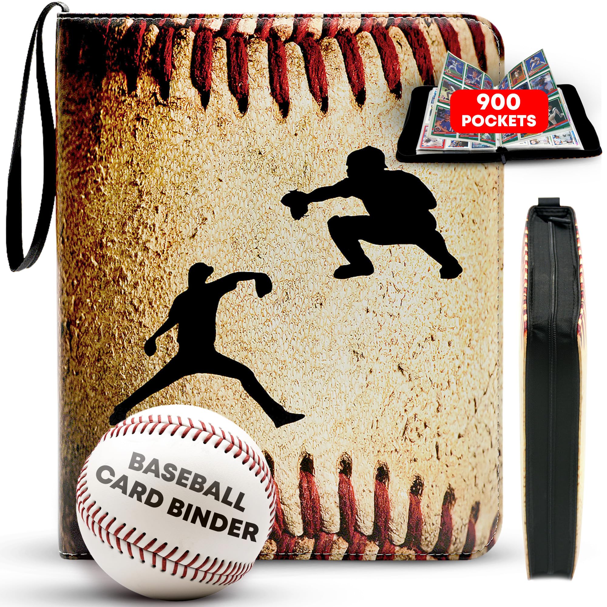 Baseball Card Binder with 900 Pockets, The Ultimate Baseball Card Holder Includes 50 Page Storage Sleeves to Organize and Protect Your Sports Cards Like a Pro