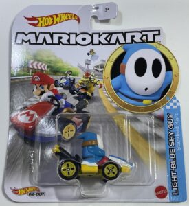 hot wheels - mario kart - light-blue shy guy - standard kart - 2023 - mint/nrmint ships bubble wrapped in a sized box