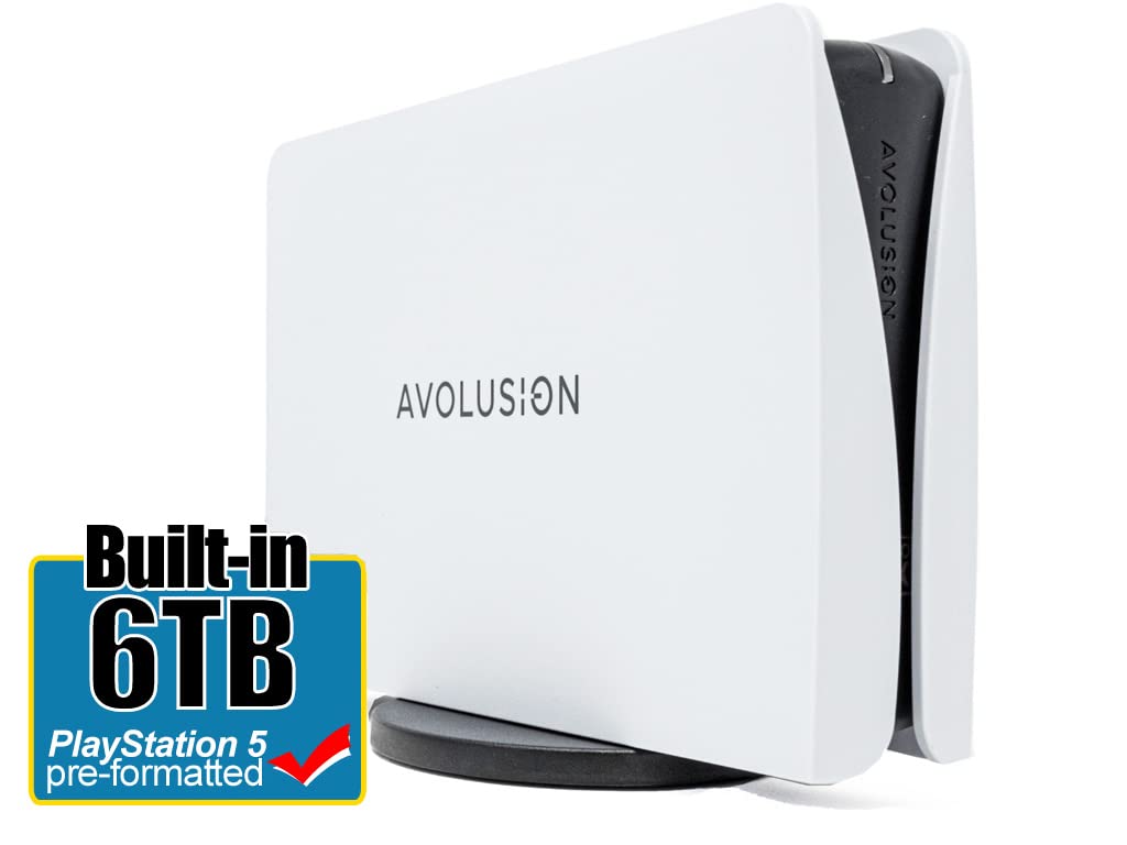 Avolusion PRO-5Y (White) 6TB USB 3.0 External Gaming Hard Drive for PS5 / PS4 Game Console - 2 Year Warranty (Renewed)