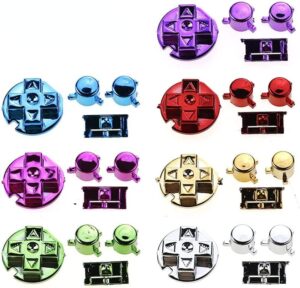 limentea chrome buttons power on off key keypads a b direction button d pads for gameboy pocket gbp (chrome green)