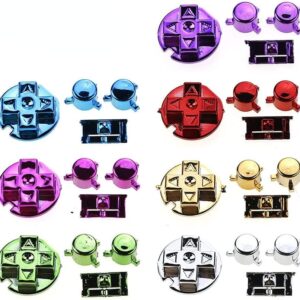 Limentea Chrome Buttons Power ON Off Key Keypads A B Direction Button D Pads for Gameboy Pocket GBP (Chrome Green)