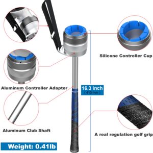 VR Golf Club Handle Accessory for Oculus Quest 2/ Meta Quest Pro - Aluminum Case and Shaft with Real Golf Grip - Quest 2 Golf Club Attachment with Controller Secure Reinforced Straps (2023 Version)