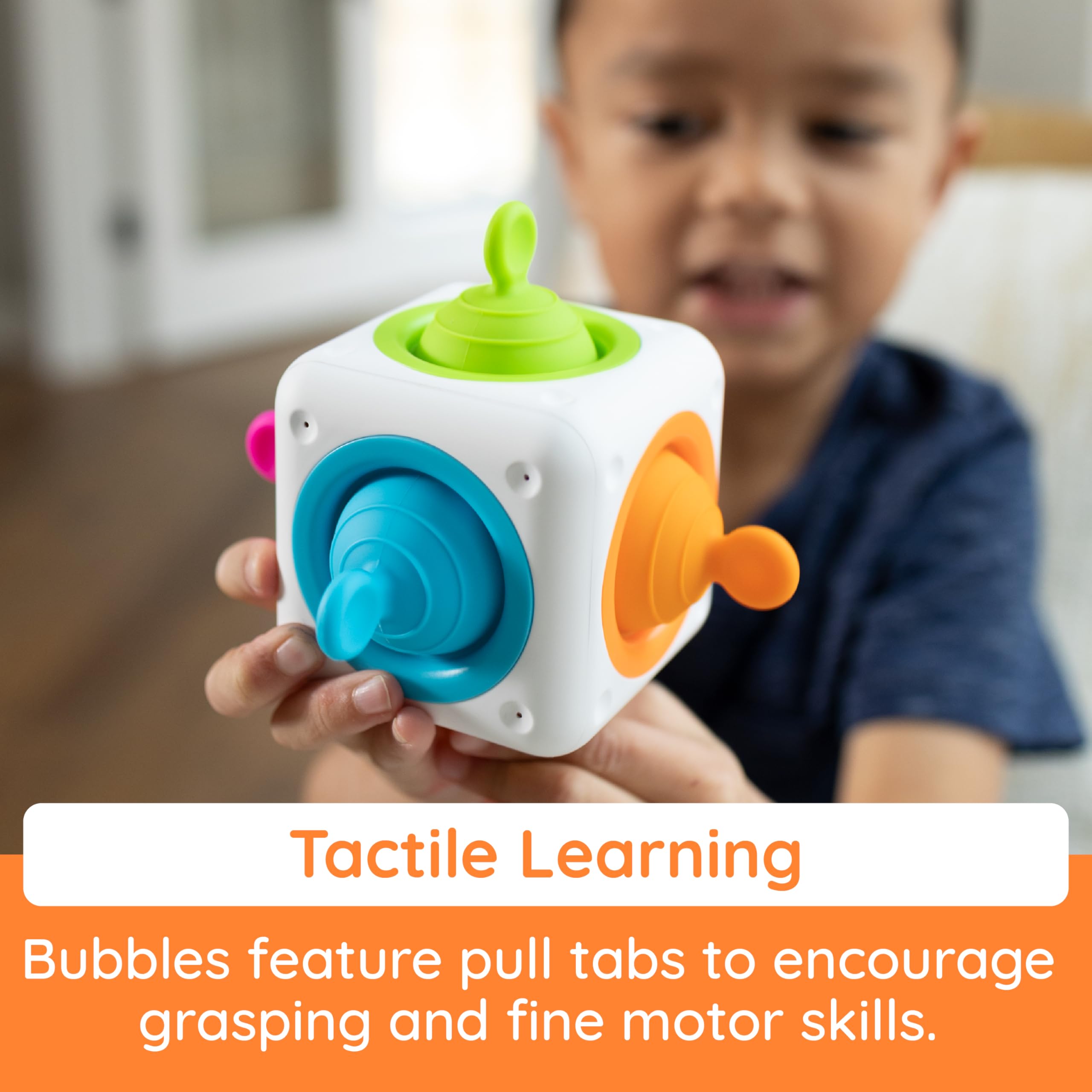 Fat Brain Toys Tugl Cube - Popping Fidget Cube for Toddlers, Kids, Teens, Adults