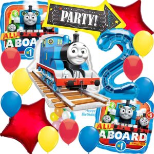 amscan foil balloons, for thomas the train party collection, party accessory, multicolor, 2nd birthday