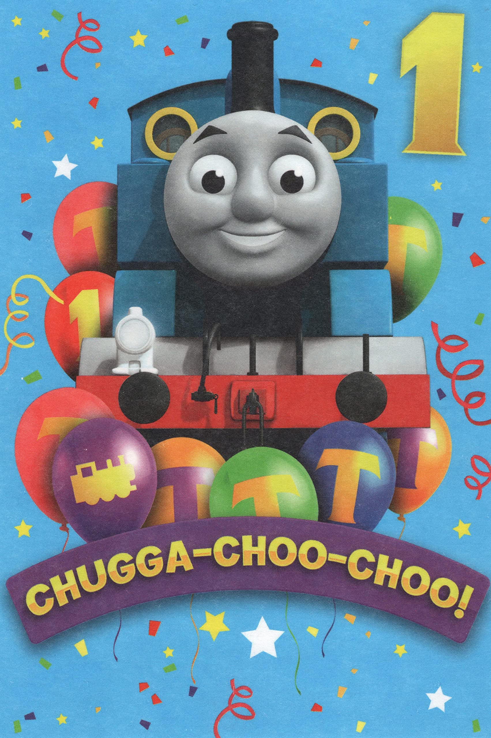 Kid Squad Thomas the Train 1st First Chugga Choo Choo Happy Birthday Card