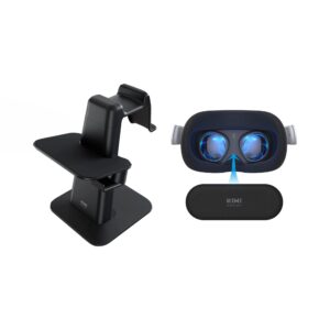 kiwi design vr stand accessories and lens protector compatible with quest 2 accessories