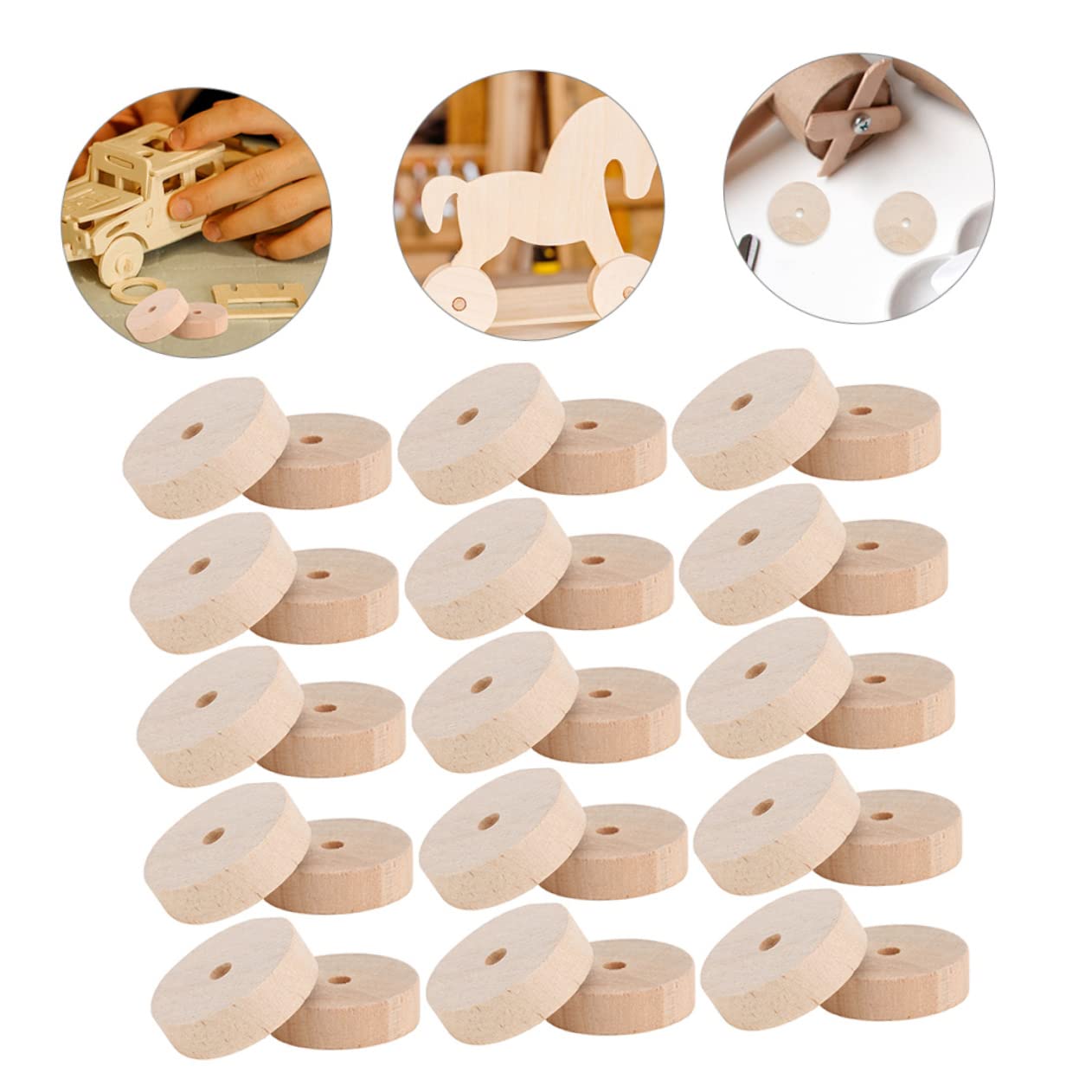 150 Pcs Log Wheel Wood Crafts Wheels Toy Car Wheels Wooden Wheels for Crafts Wooden Crafts Wheels Wooden Toy Kids Wood Wheels Toy Wood Car Wheels Small Wood Wheels Wood Toy