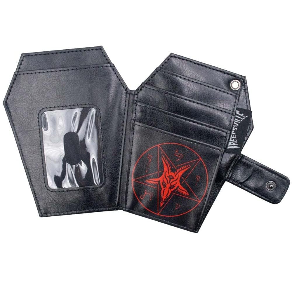 kreepsville 666 Goathead Satanic Sigil Baphomet Coffin Wallet