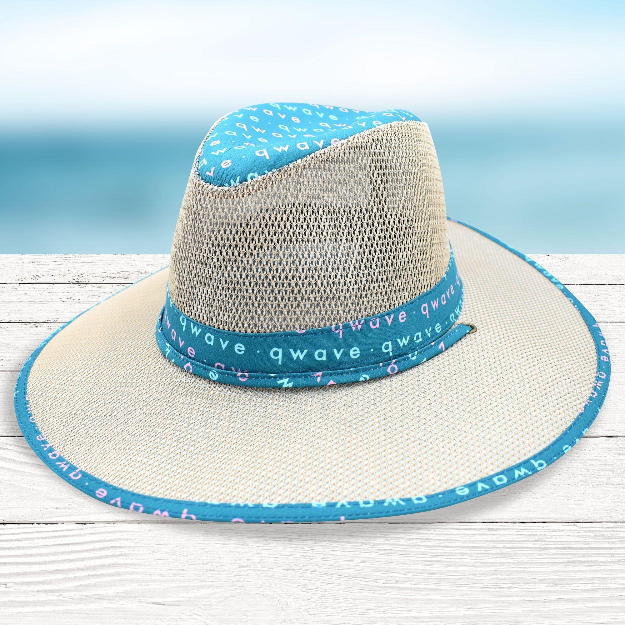 Qwave Safari Hats - Packable Mesh Sides Fishing Hat - 3 Color Options - Outdoors Tribe Sun Hat for Women or Men, Teal