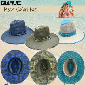 Qwave Safari Hats - Packable Mesh Sides Fishing Hat - 3 Color Options - Outdoors Tribe Sun Hat for Women or Men, Teal