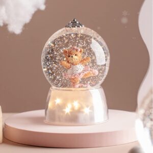 Dream Starlight Snowflake Crystal Ball Music Box Octave Box Sent to Send Girls Day Valentine's Day Best Gift (3-Pack,12 * 12 * 17cm)