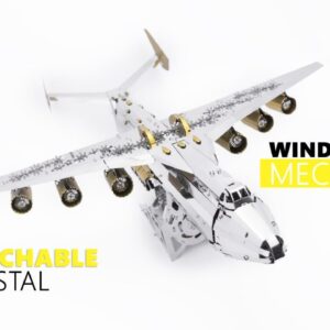 METAL-TIME ANTONOV Mriya AN-225 Exclusive Edition Official Product, Mechanical model, Cargo Aircraft, 3D Model DIY Kit, Airplane Working Model UKRAINIAN DREAM