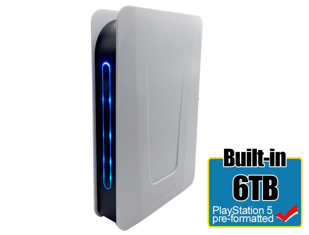 Avolusion PRO-T5 Series 6TB USB 3.0 External Gaming Hard Drive (for PS5 Game Console) (White) - 2 Year Warranty