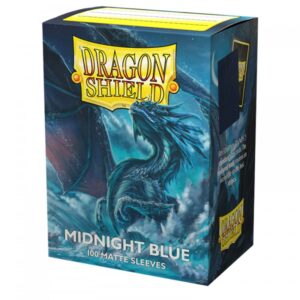 dragon shield sleeves – matte midnight blue 100 ct – card sleeves - smooth & tough - compatible with pokémon, magic the gathering cards & digimon mtg tcg ocg & hockey cards